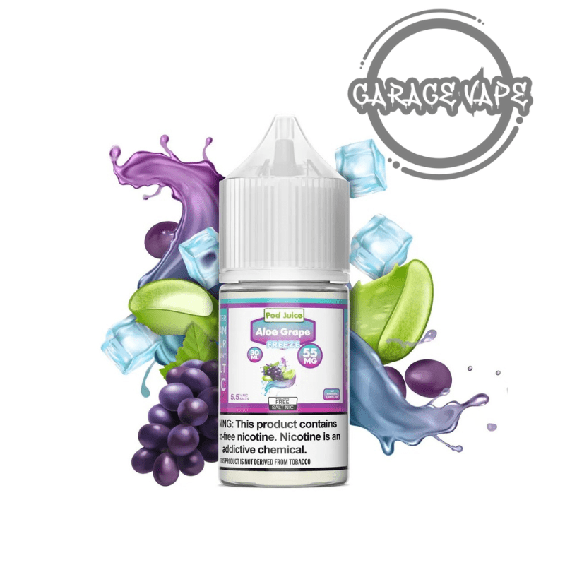 Pod Juice Salt 30ml x 35mg Aloe Grape Freeze – Garage Del Vapor