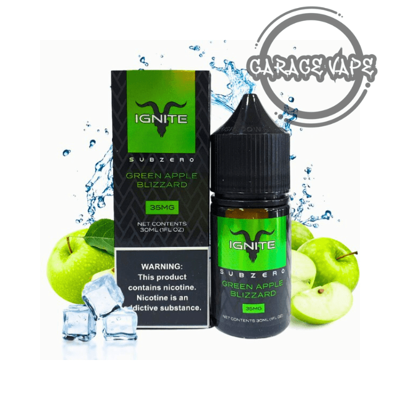 Ignite Salt 30ml x 35mg Green Apple Blizzard – Garage Del Vapor