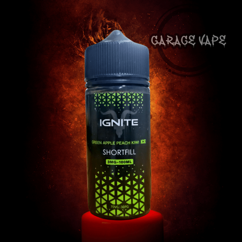 Liquido Ignite 100ml x 3mg Green Apple Peach Kiwi – Garage Del Vapor